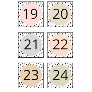 Printable Calendar Number Labels. Editable Number Tags. Number Tents ...