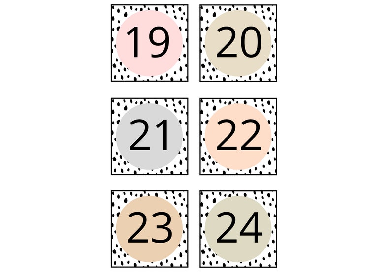 Printable Calendar Number Labels. Editable Number Tags. Number Tents ...