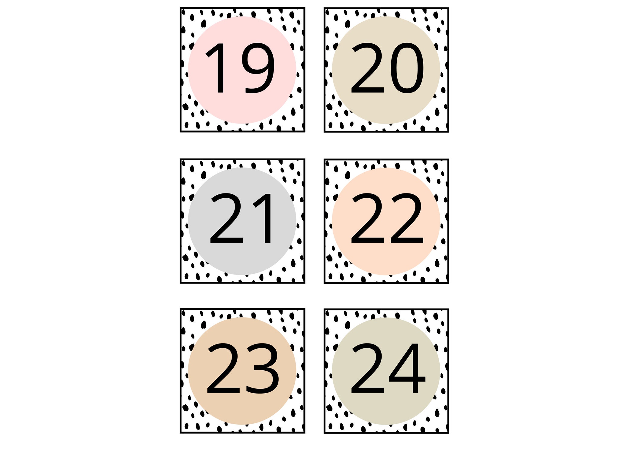 Printable Calendar Number Labels. Editable Number Tags. Number Tents ...