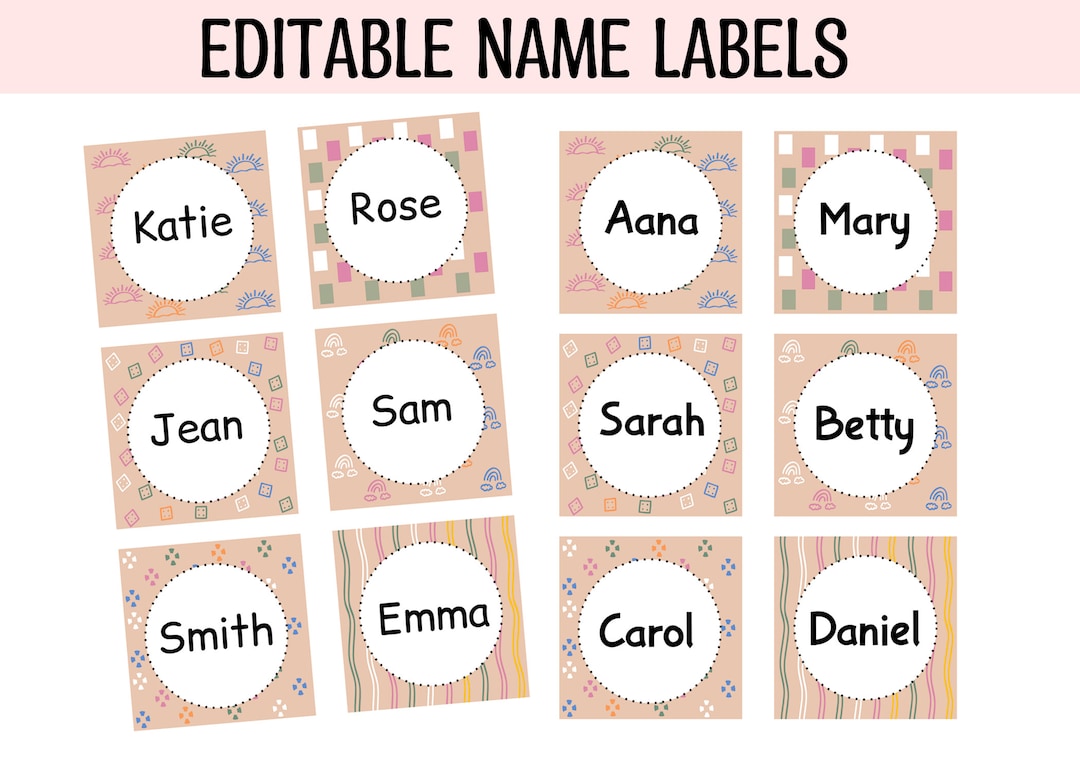 Printable Student Name Labels, Editable Classroom Labels, Cubbies ...