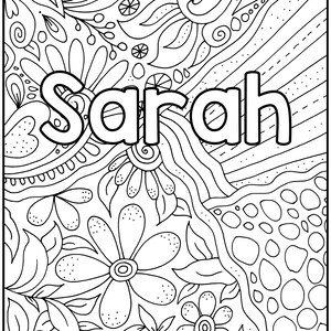 Personalized Floral Name Coloring Pages, Floral Coloring Worksheets for ...