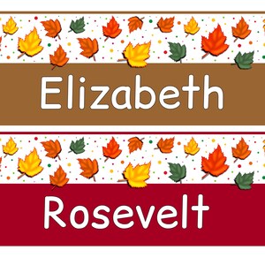 Printable Fall Leaves Name Labels, Editable Classroom Decor (PPTX) - Etsy