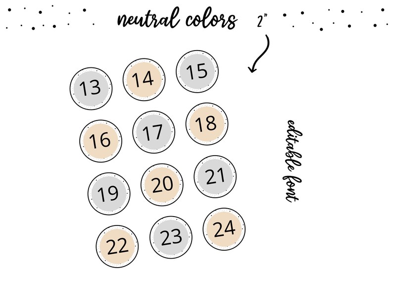 Number Labels, Printable Circle Number Tags, Math Numbers, Circle ...