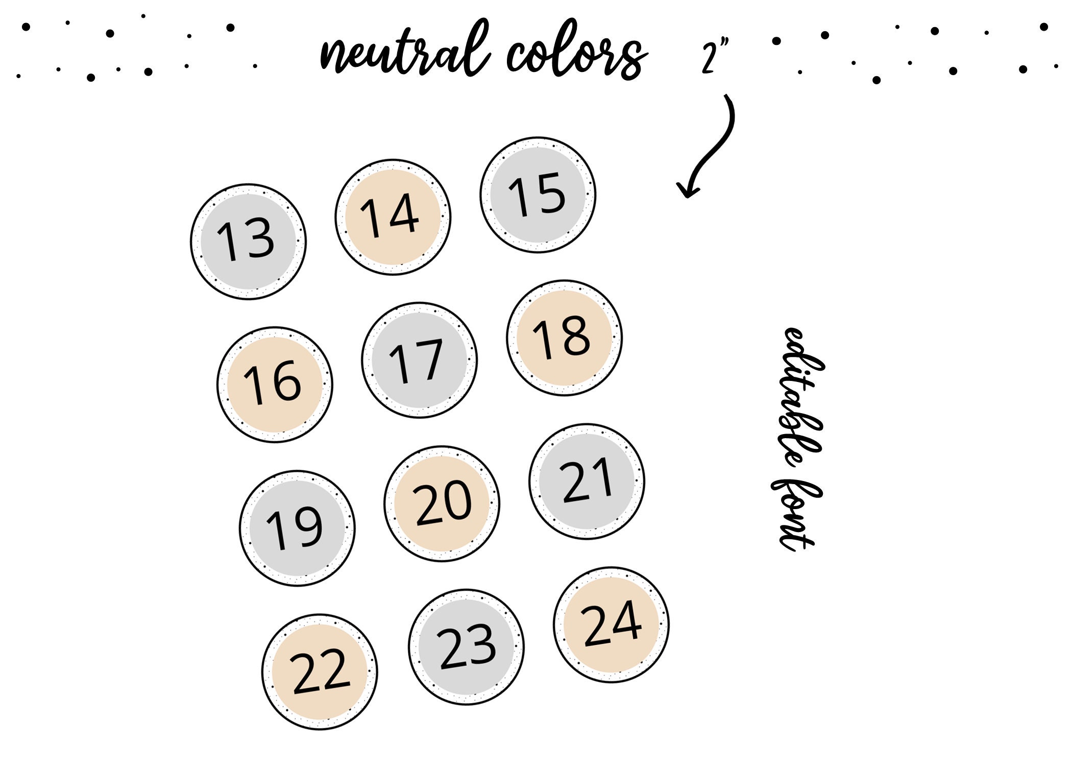 Number Labels, Printable Circle Number Tags, Math Numbers, Circle ...