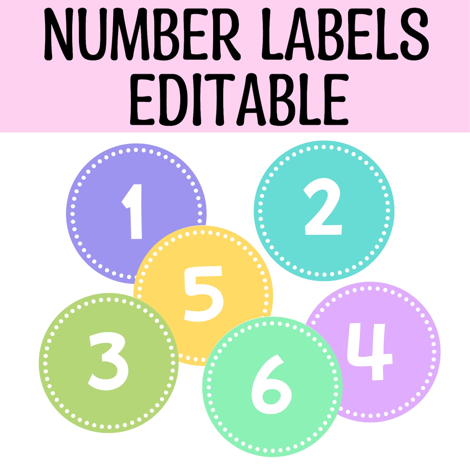 Printable Round Colorful Number Labels, Bright Cubby Labels, Book Bin ...