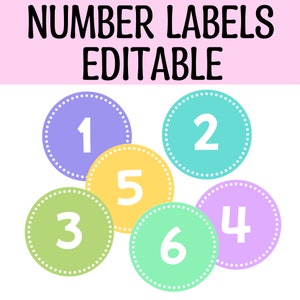 Printable Round Colorful Number Labels, Bright Cubby Labels, Book Bin ...