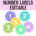 Printable Round Colorful Number Labels, Bright Cubby Labels, Book Bin ...