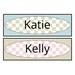 Printable Checkered Student Name Plates, Editable Desk Plates, Kids ...