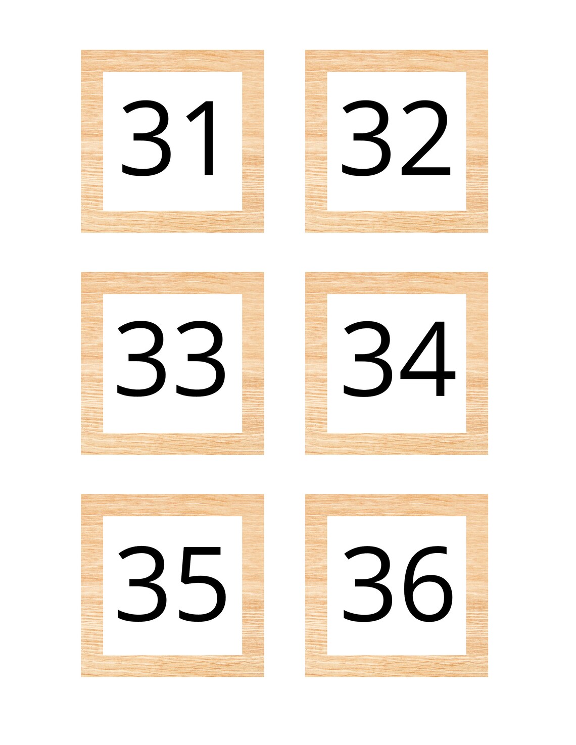 Printable Classroom Calendar Numbers Square Number Cards - Etsy Canada