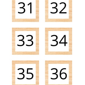 Printable Classroom Calendar Numbers Square Number Cards - Etsy Canada