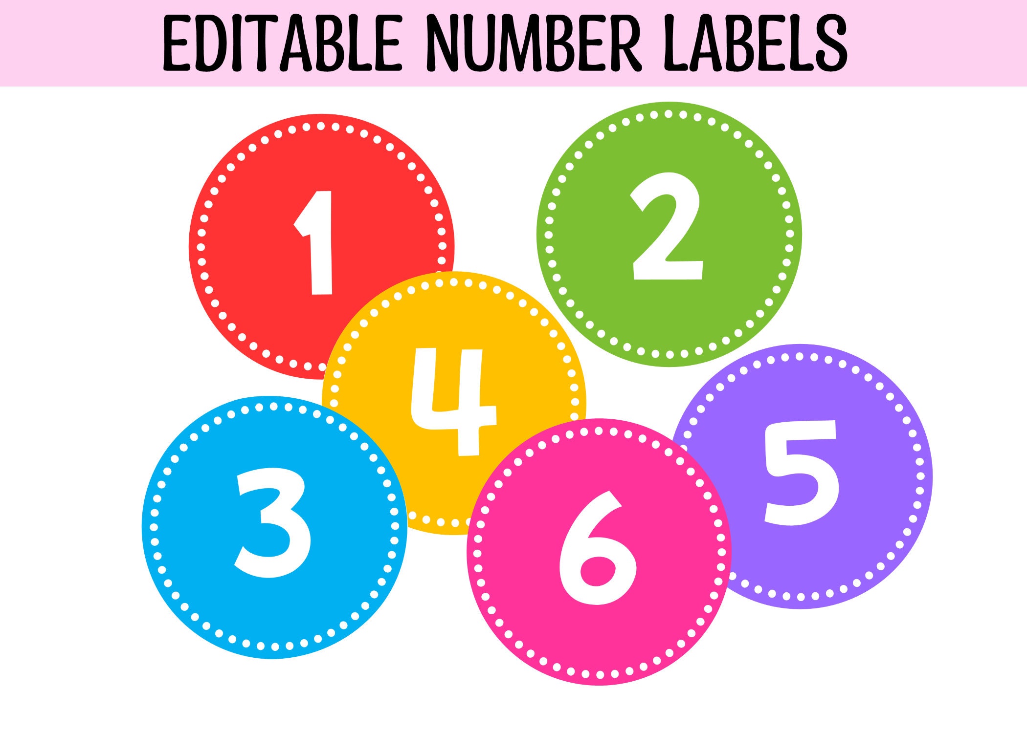 Printable Bright, Colorful Number Labels, Classroom Calendar Number ...