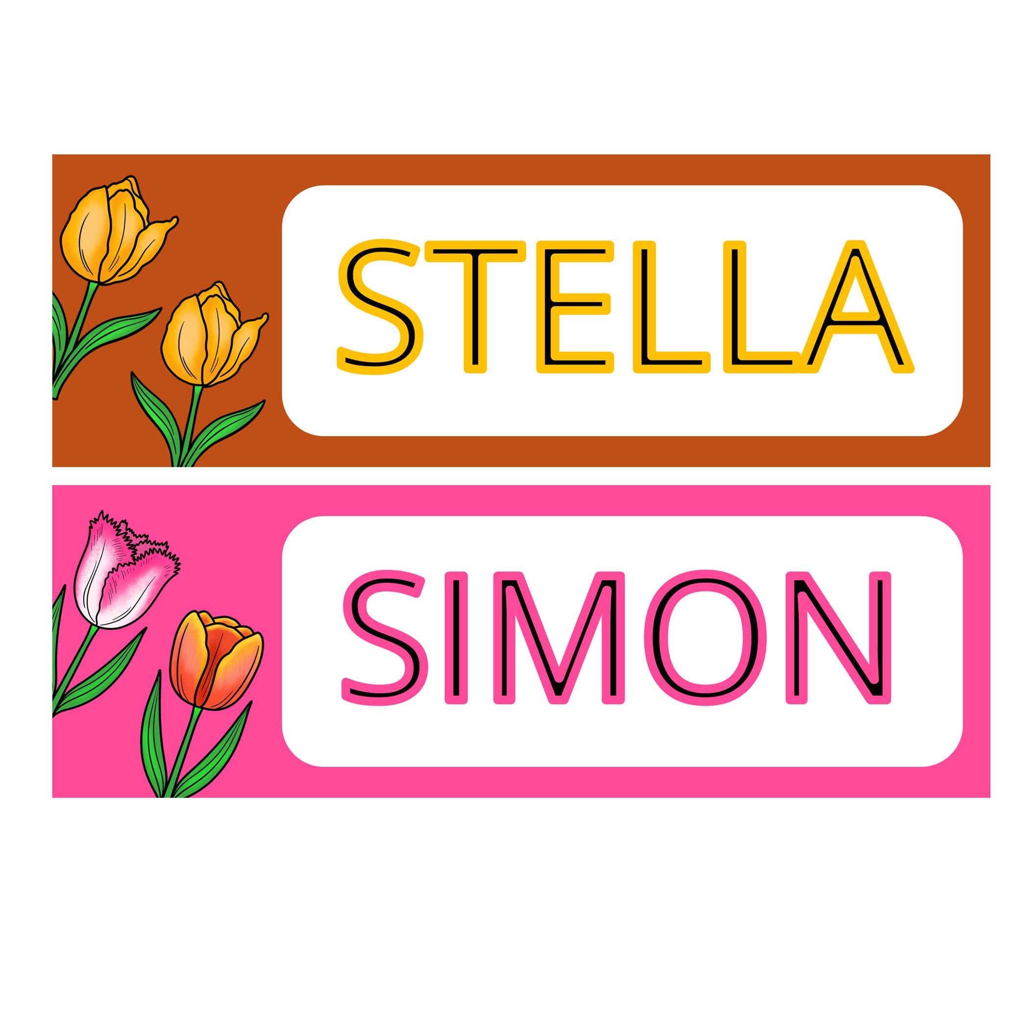 Printable Floral Name Labels, Spring Classroom Labels, Floral Desk ...
