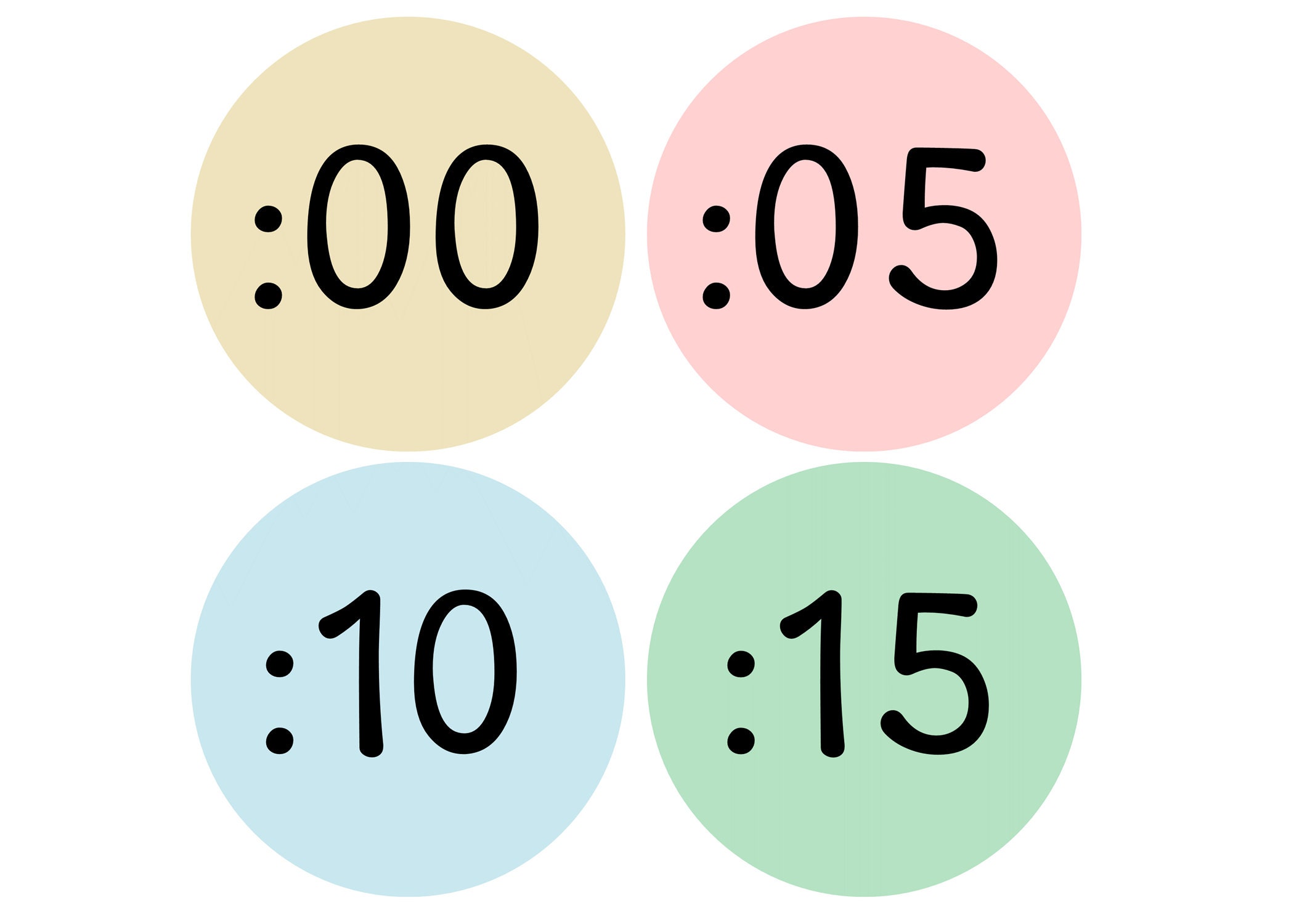 Clock Numbers, Printable Wall Clock Number Display, Pastel Timecards ...