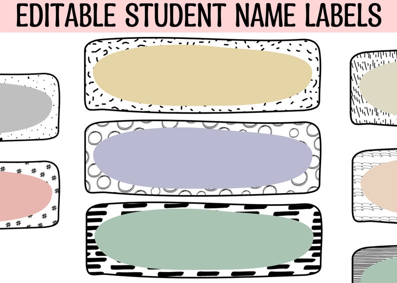 Printable Student Name Tags, Art Classroom Labels, Boho Classroom ...