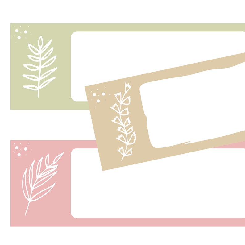 Boho Botanical Editable Name Labels, Classroom Organization (PDF PPTX ...