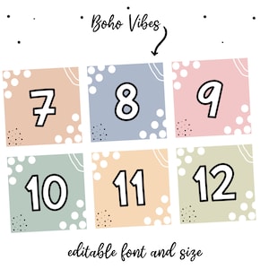 Printable Number Labels, Classroom Calendar Numbers, Boho Neutral ...