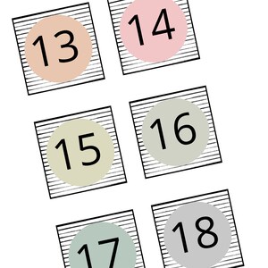Printable Classroom Calendar Numbers, Square Number Cards, Printable ...