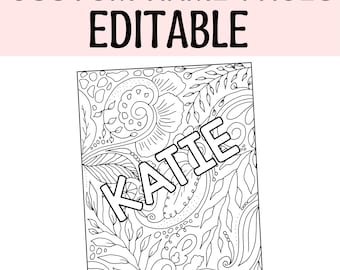 Personalized Name Coloring Pages, Floral Designs (PDF & PPTX) - Etsy