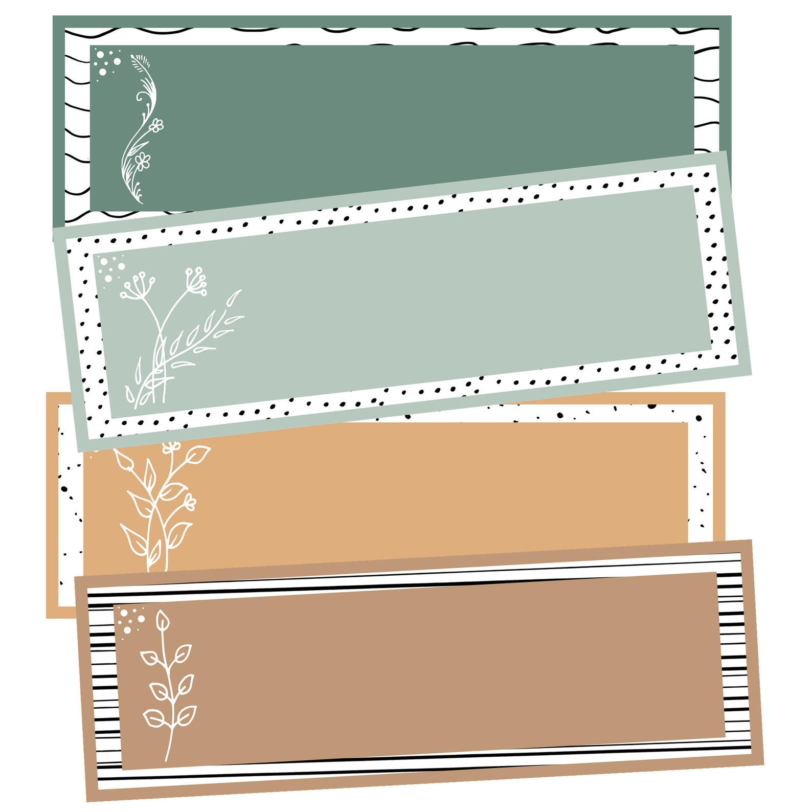 Printable Botanical Student Name Plates, Editable Autumn Classroom ...
