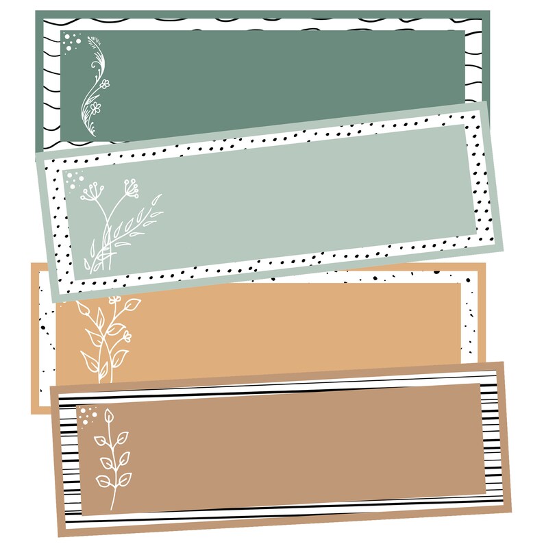 Printable Botanical Student Name Plates, Editable Autumn Classroom ...