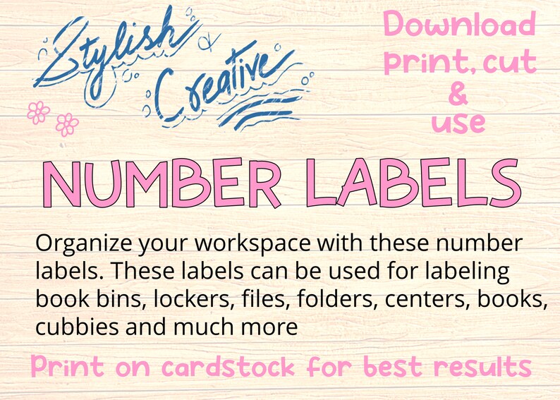 Printable Boho Neutral Number Labels, Number Tags, Cubbies Labels, Book ...