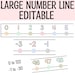 Printable Large Number Line Wall Display, Editable Number Line, Bright ...
