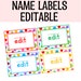 Polka Dots Labels, Printable Bright Name Labels, Student Name Tags ...