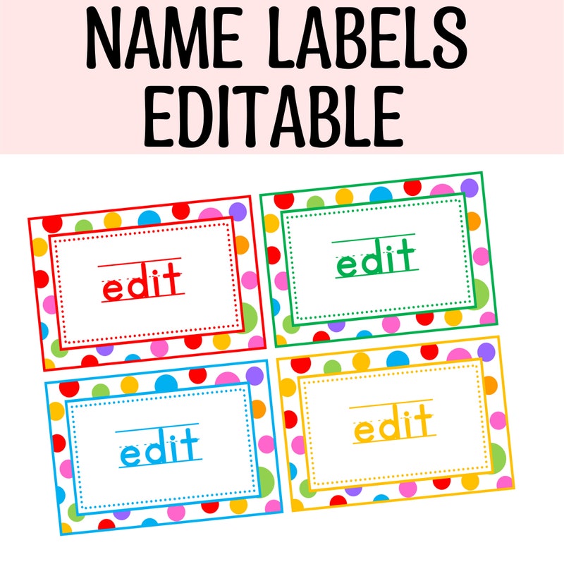 Polka Dot Labels - Etsy