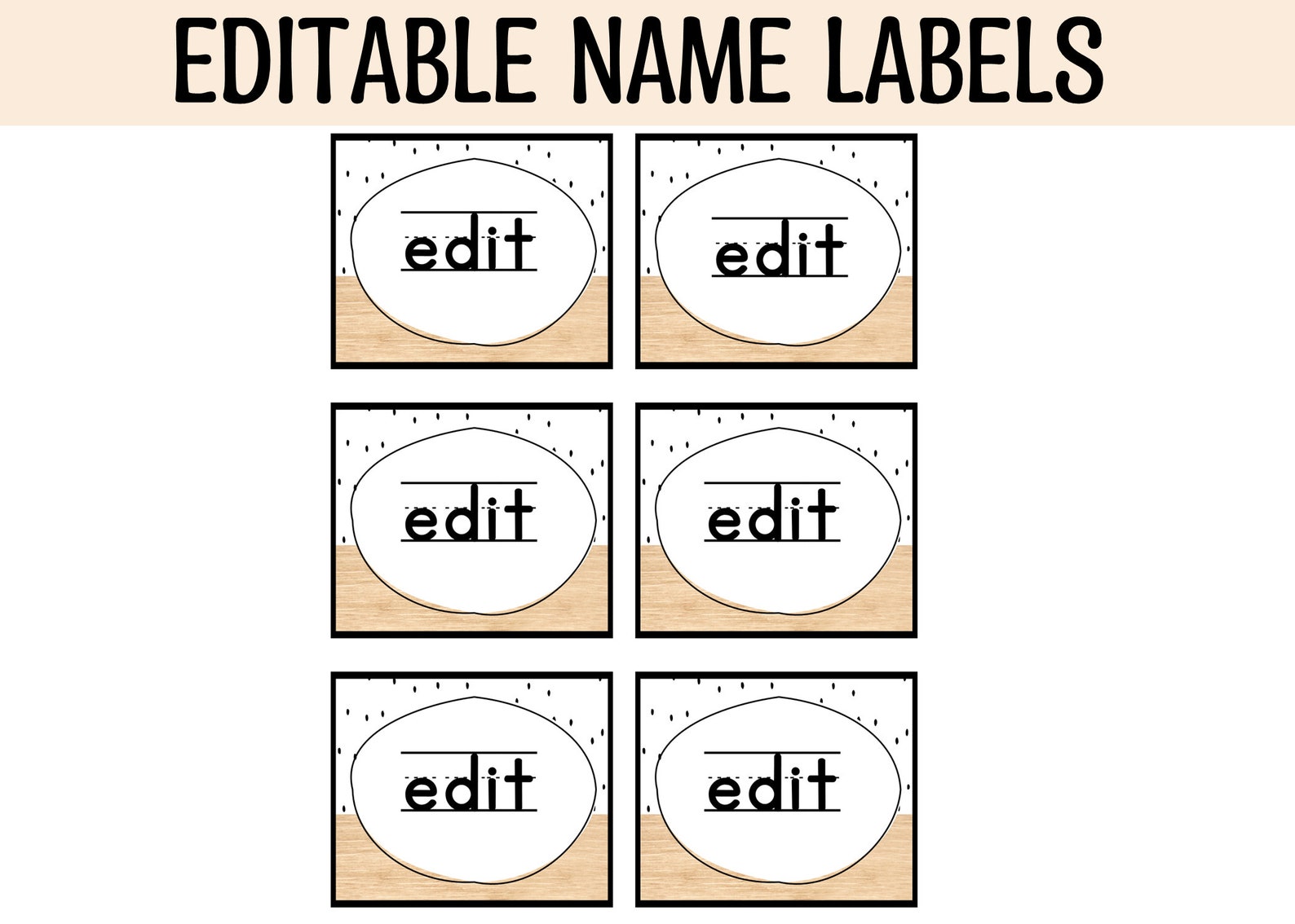 Printable Boho Name Labels, Editable Classroom Decor (PPTX) - Etsy