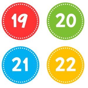 Printable Bright, Colorful Number Labels, Classroom Calendar Number ...