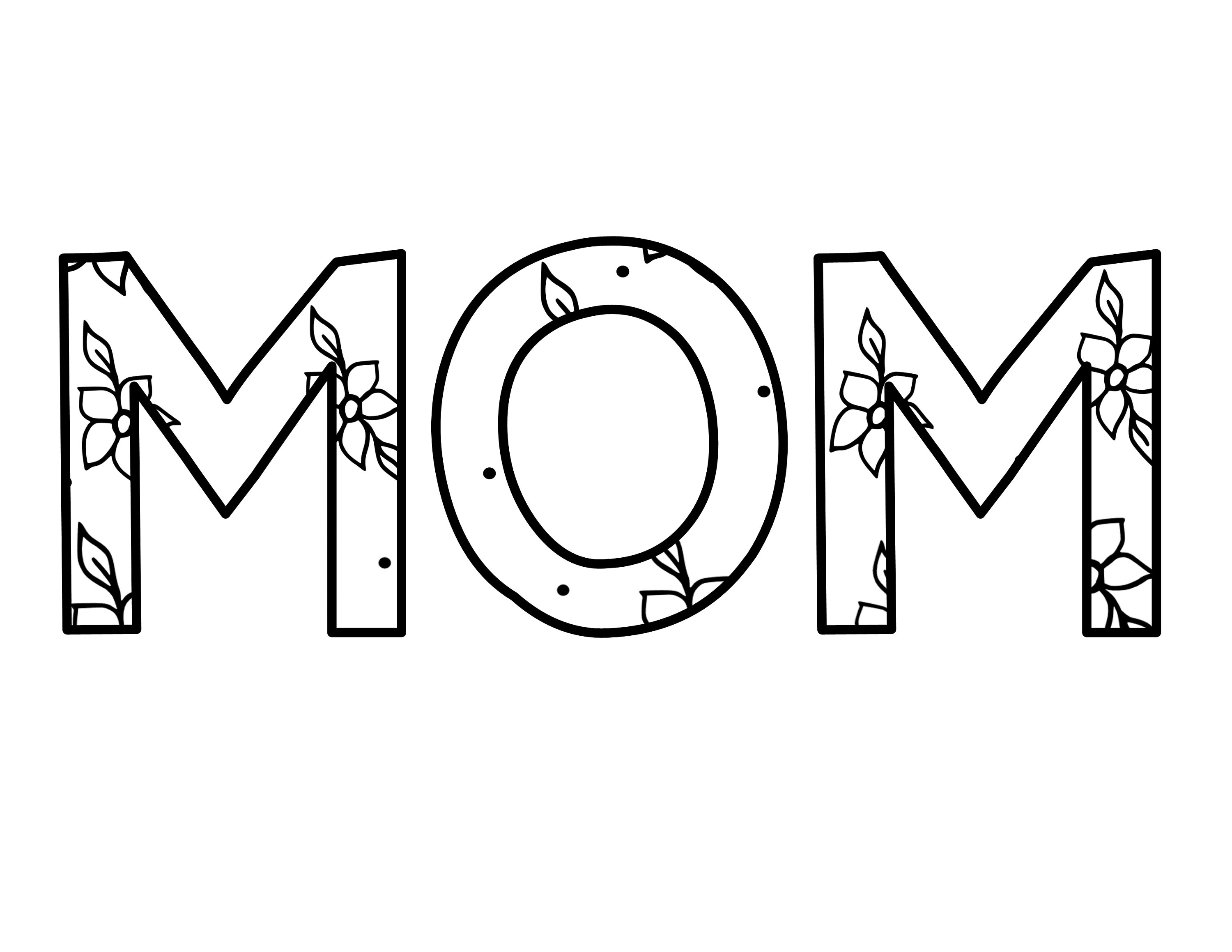 Mom Coloring Pages, Editable Mom Coloring Worksheets for Kid, Coloring ...