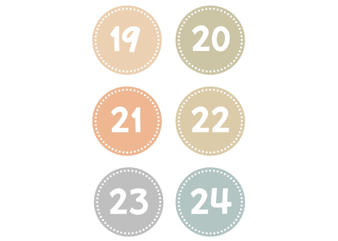 Printable Boho Neutral Number Labels, Number Tags, Cubbies Labels, Book ...