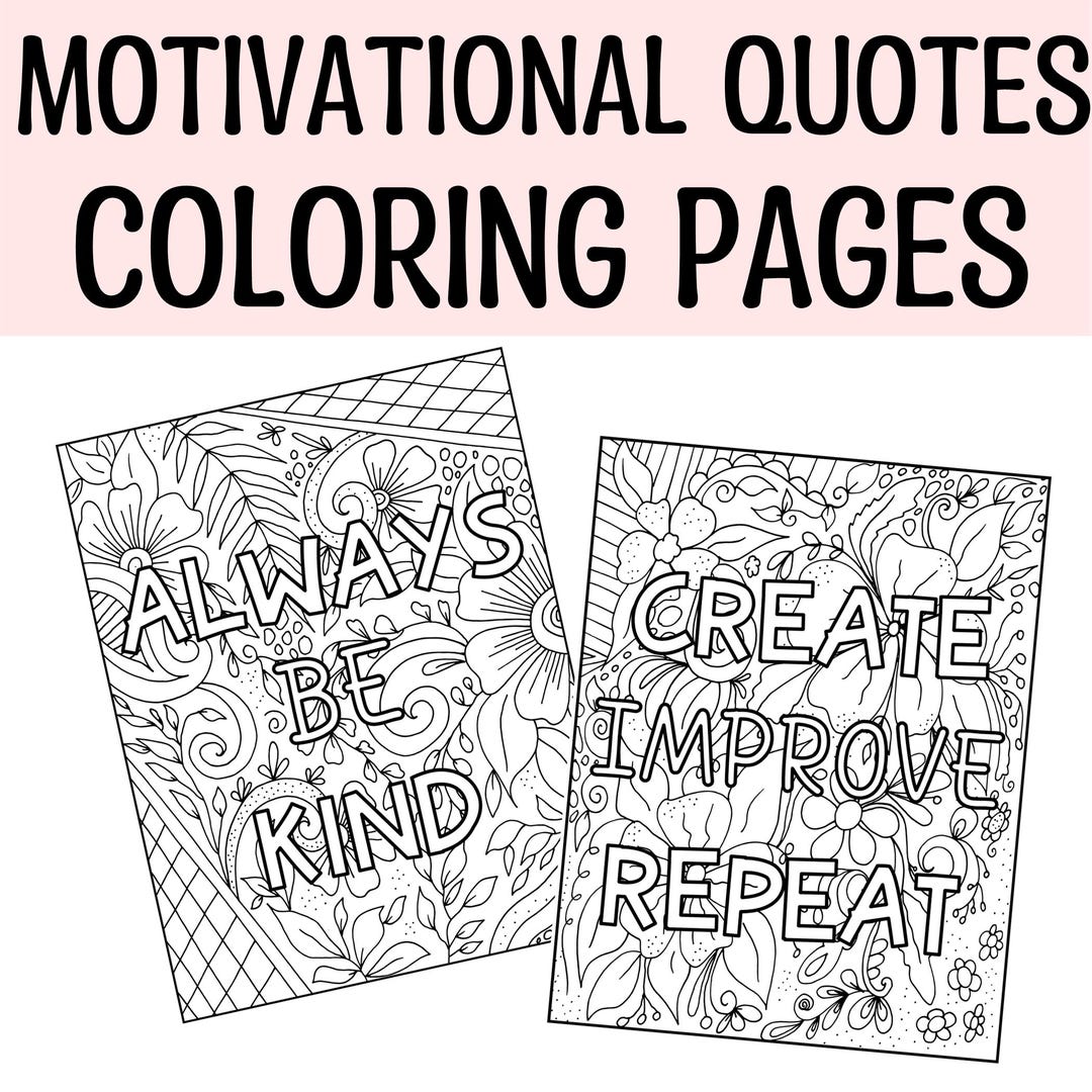 Printable Motivational Quotes Coloring Pages, Growth Mindset Activity ...