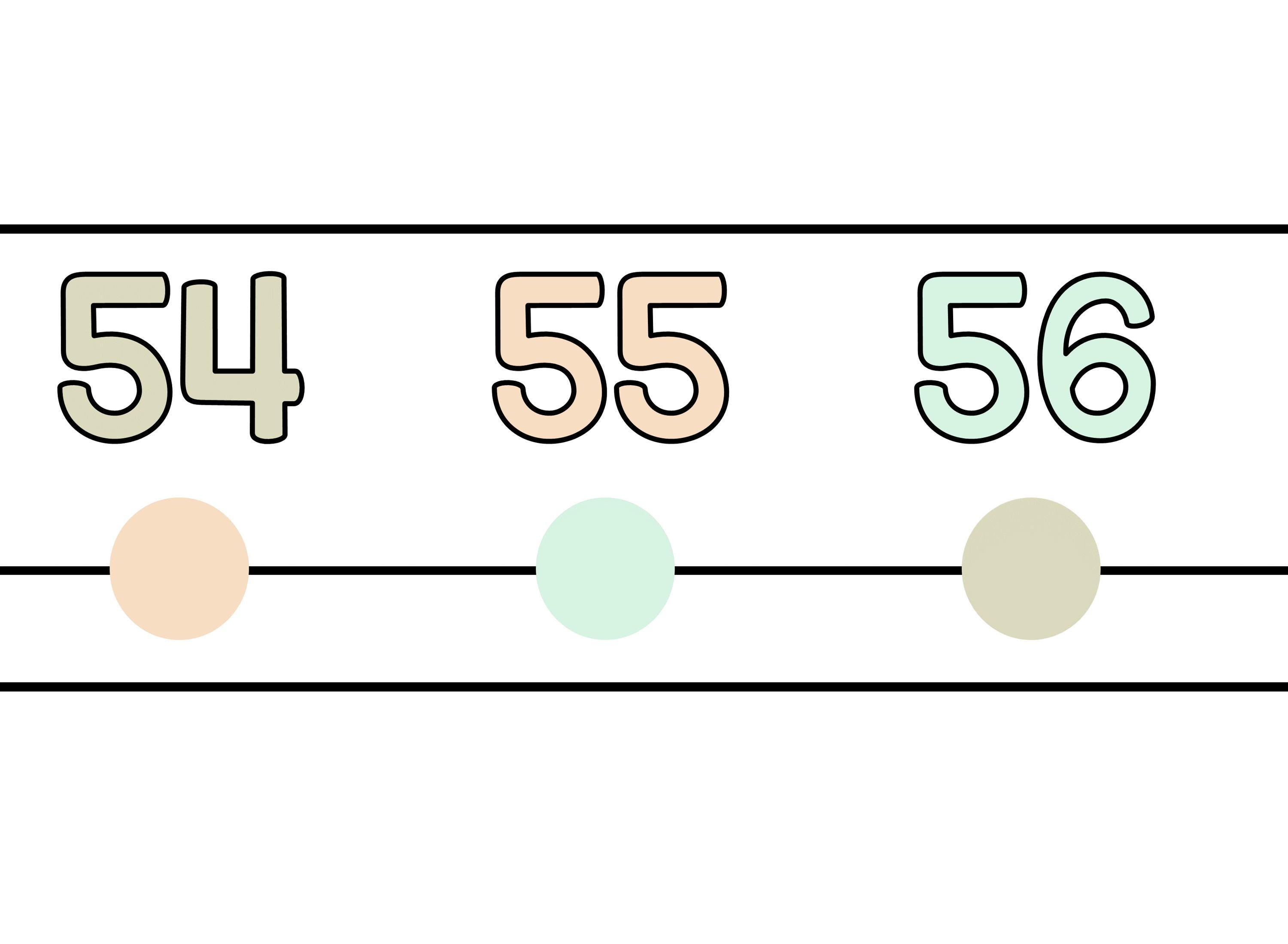 Printable Calm Colors Large Number Line Wall Display, Editable Number ...