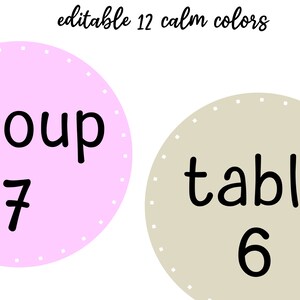 Boho Calm Colors Classroom Table Numbers, Table, Team and Group Numbers ...