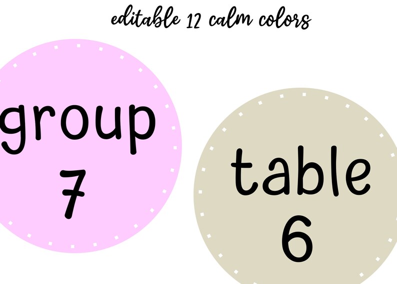 Boho Calm Colors Classroom Table Numbers, Table, Team and Group Numbers ...