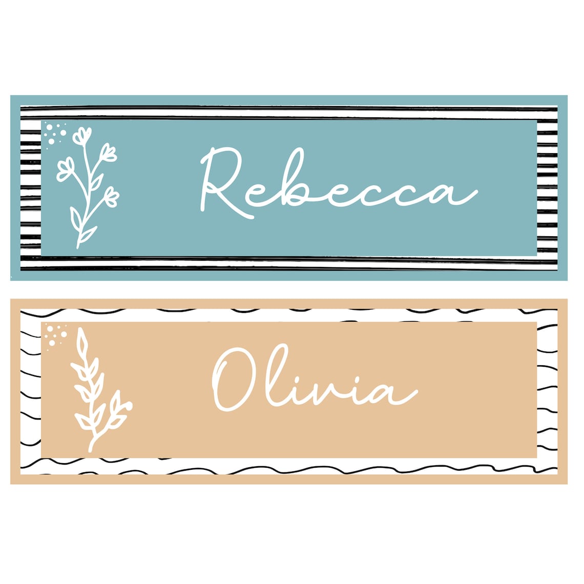 Printable Botanical Student Name Plates, Editable Autumn Classroom ...