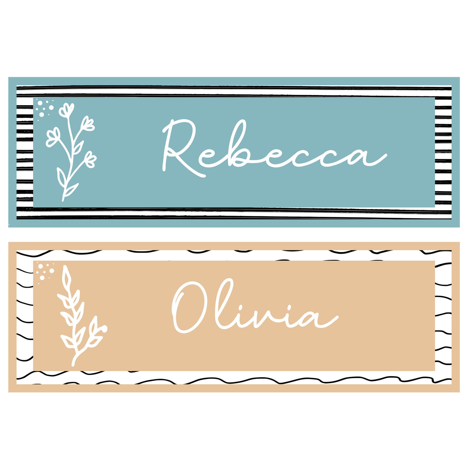Printable Botanical Student Name Plates, Editable Autumn Classroom ...