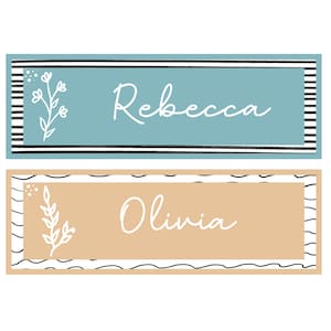 Printable Botanical Student Name Plates, Editable Autumn Classroom ...