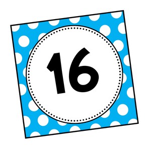 Bright Polka Dots Number Labels, Calendar Number Labels, Locker Numbers ...