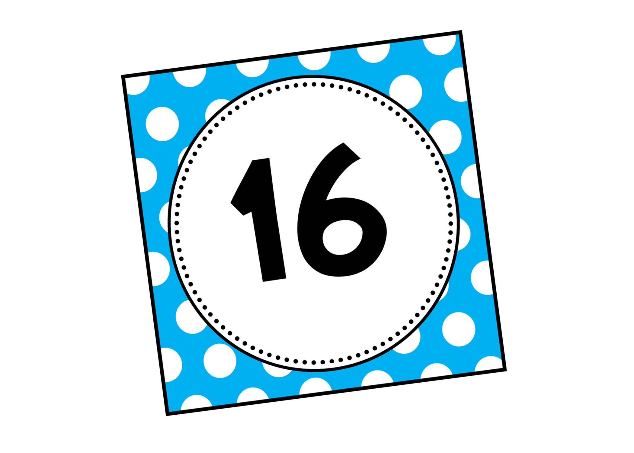Bright Polka Dots Number Labels, Calendar Number Labels, Locker Numbers ...