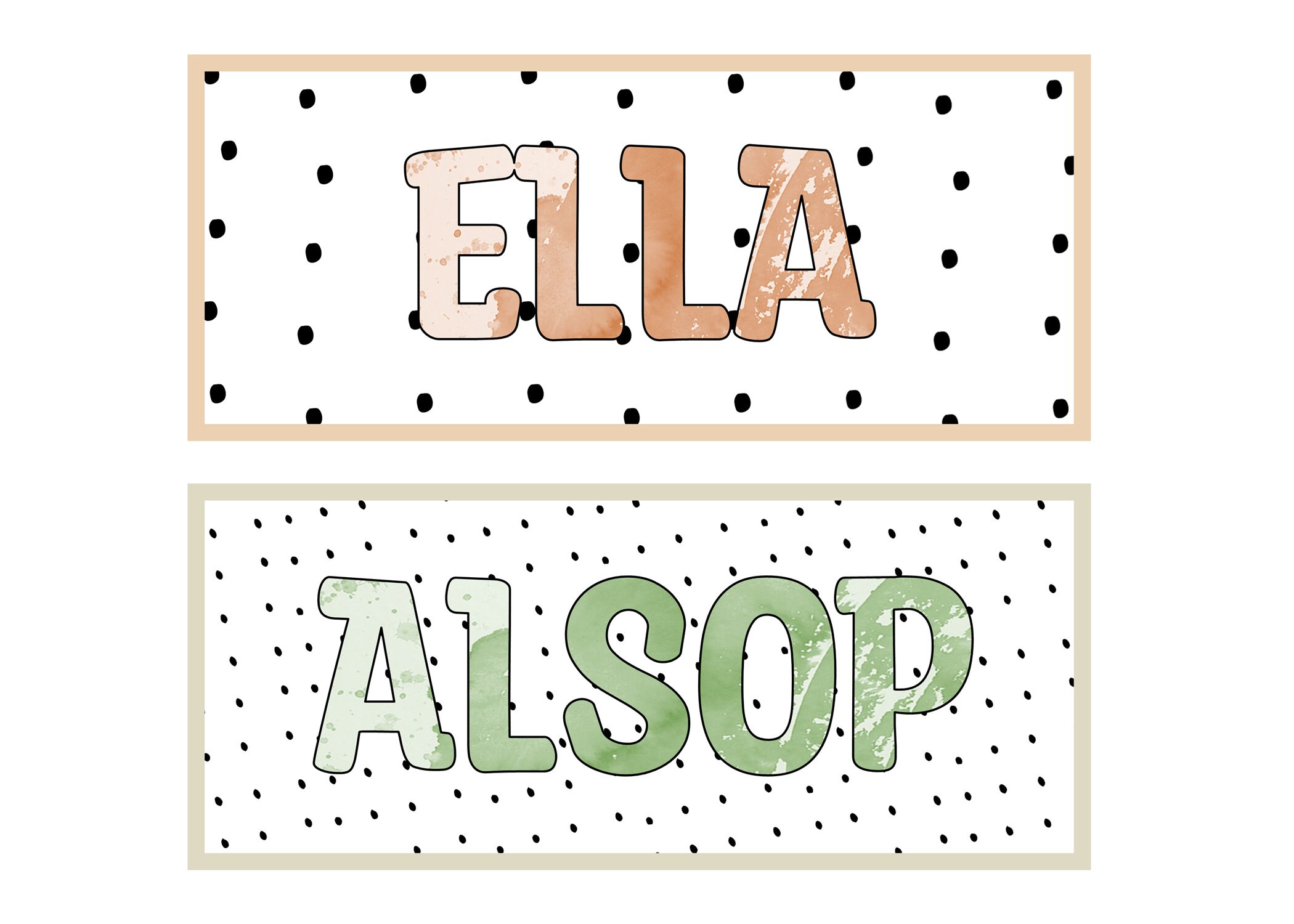 Printable Student Name Labels, Name Labels, Trolley Labels, Cubby ...