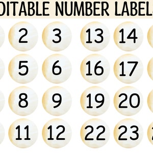 Printable Number Labels Bundle Pack, Round Number Labels, Black and ...