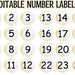 Printable Number Labels Bundle Pack, Round Number Labels, Black and ...