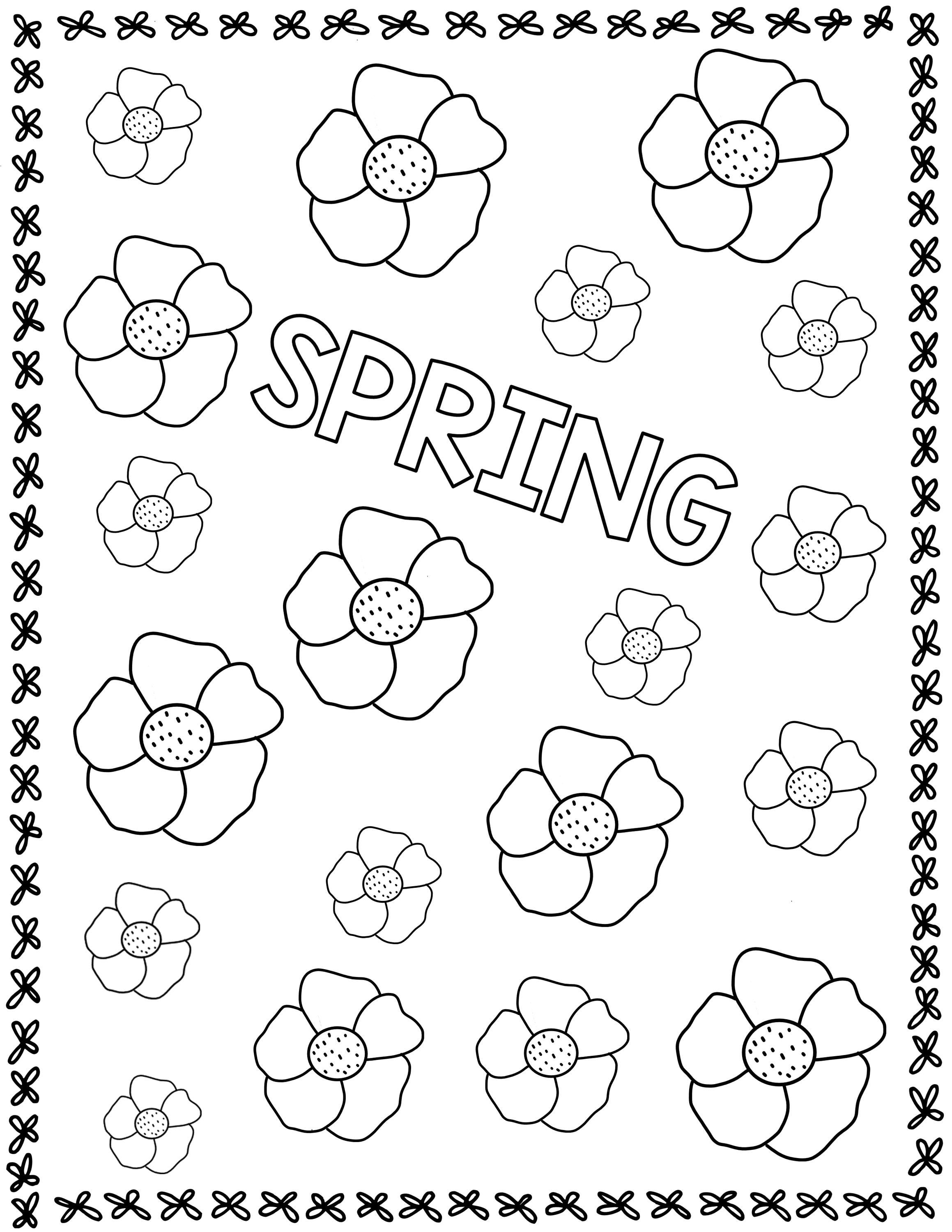 Printable Spring Coloring Pages, Spring Coloring Worksheets for Kids ...