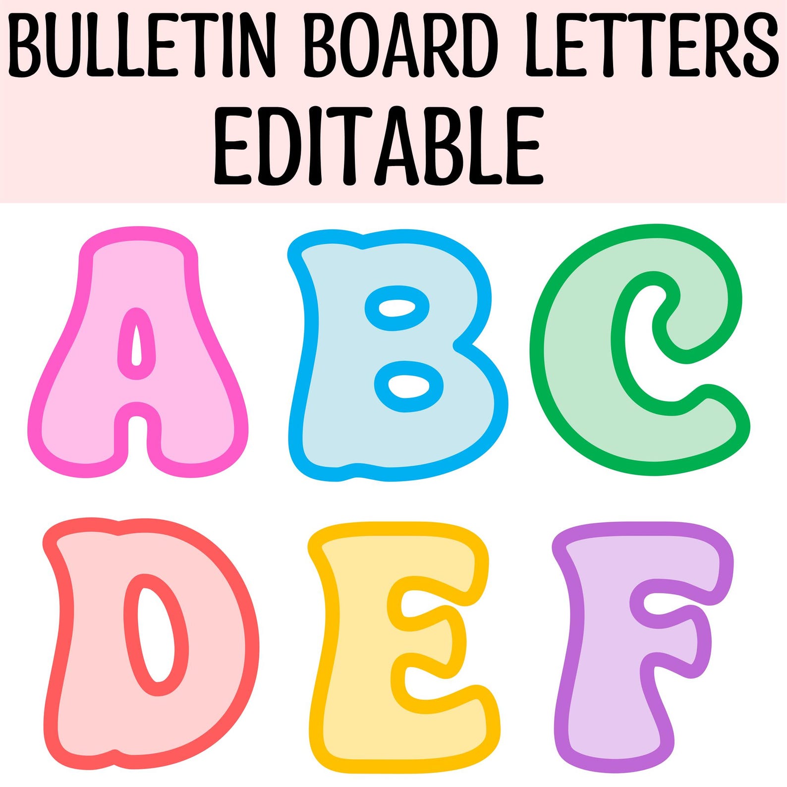 Back to School Bright Bulletin Board Letters, Wall Decor, Nursery Decor ...