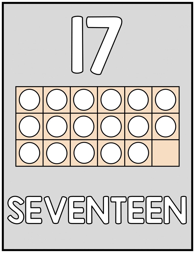 Printable Modern Calm Colors Classroom Number Posters Wall Display ...