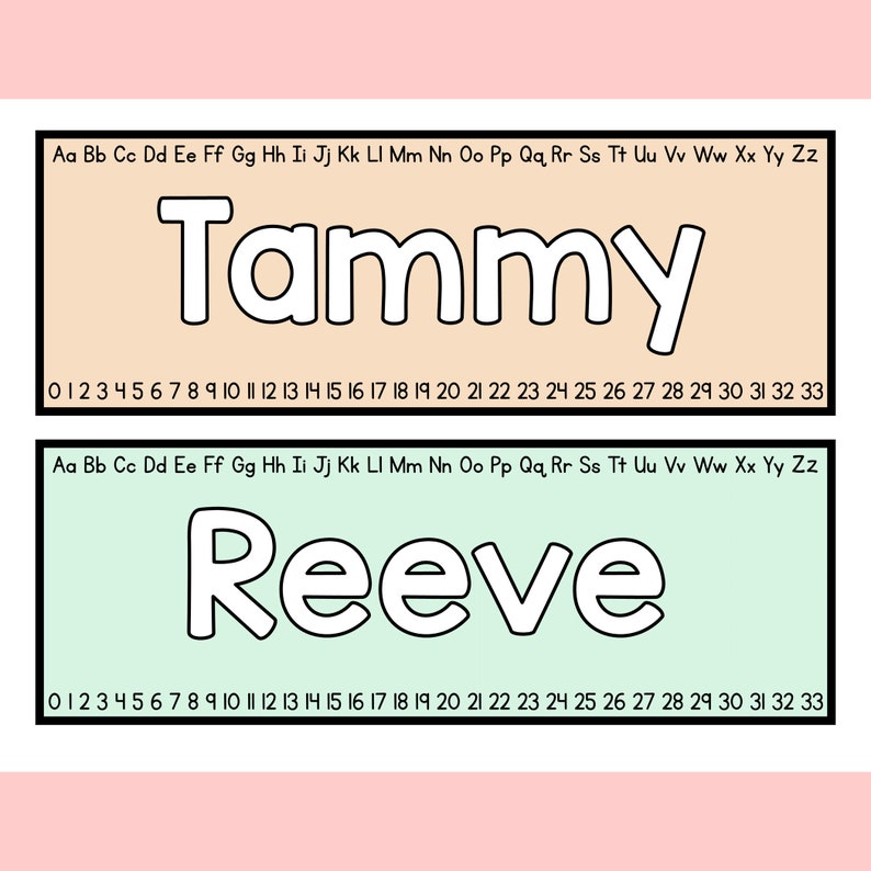 Printable Calm Colors Student Desk Plates, Editable Student Name Labels ...