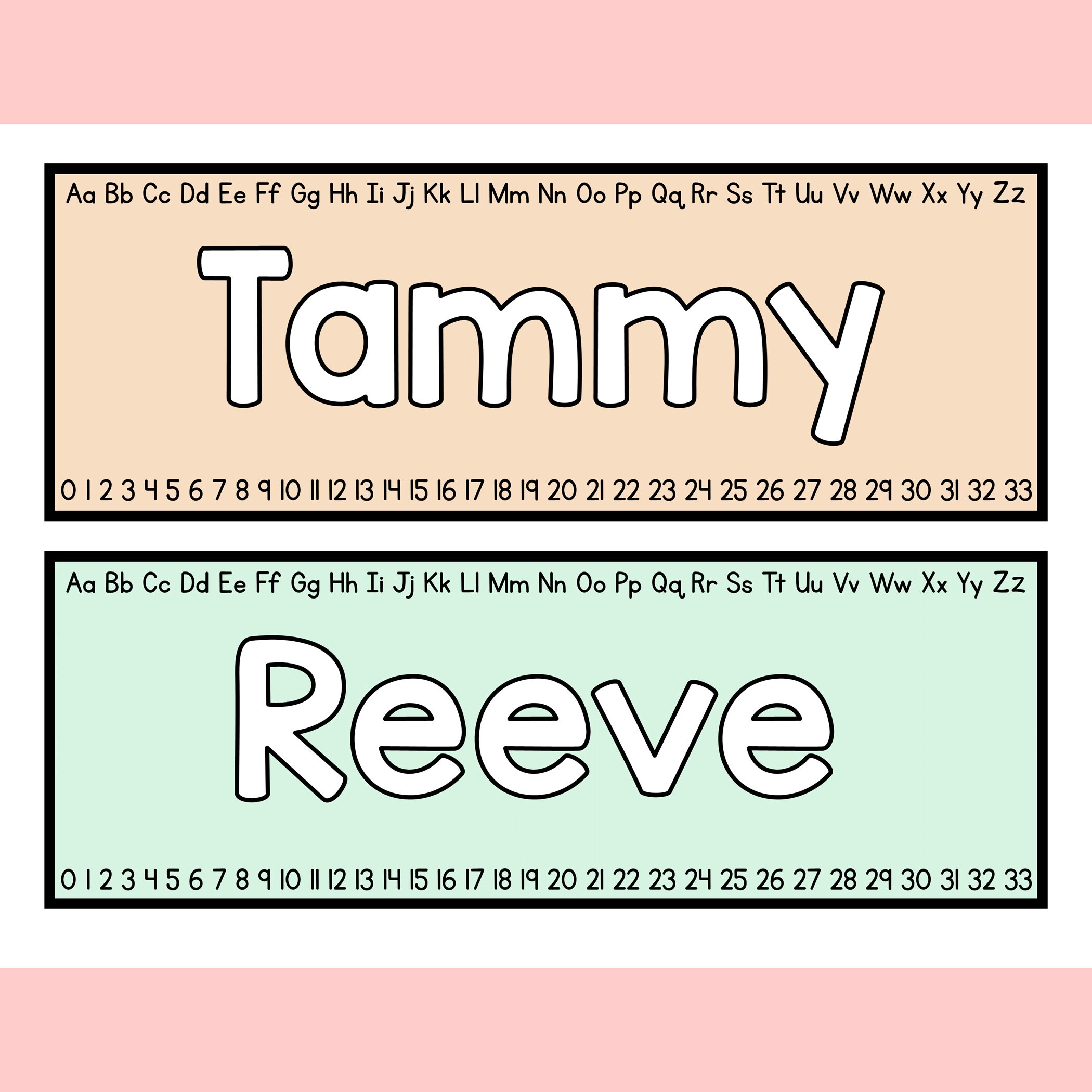 Printable Calm Colors Student Desk Plates, Editable Student Name Labels ...