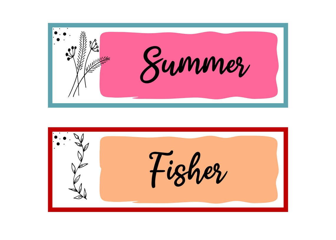 Printable Classroom Labels, Student Name Cards, Bright Name Labels ...